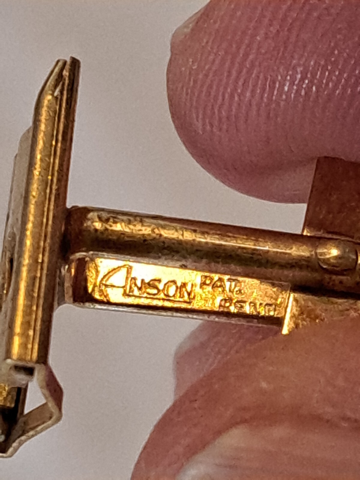 Vintage Anson "J" monogram cufflinks and tiebar set - Gem