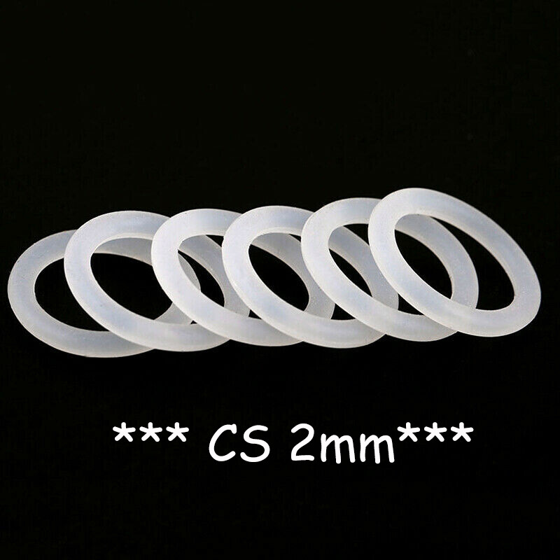 Food Grade O-Ring 2mm Cross Section Clear Silicone Rubber O Rings ...