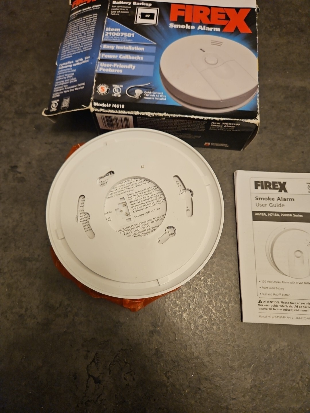 FIREX KIDDE i4618AC Smoke Alarm With 9 Volt Backup for sale online | eBay