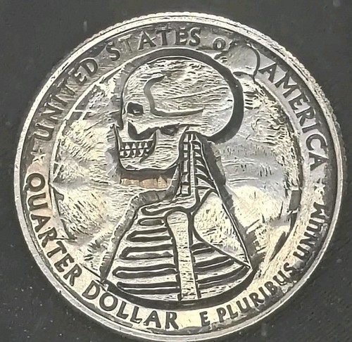 Skull Coin Hobo Nickel Quarter Hand Carved | eBay