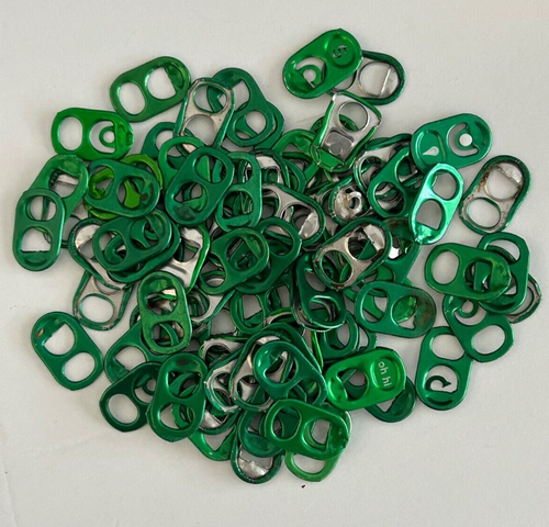 100 Green Aluminum Pop/Pull Tabs (Beer Soda) Colored For Arts/Crafts or ...