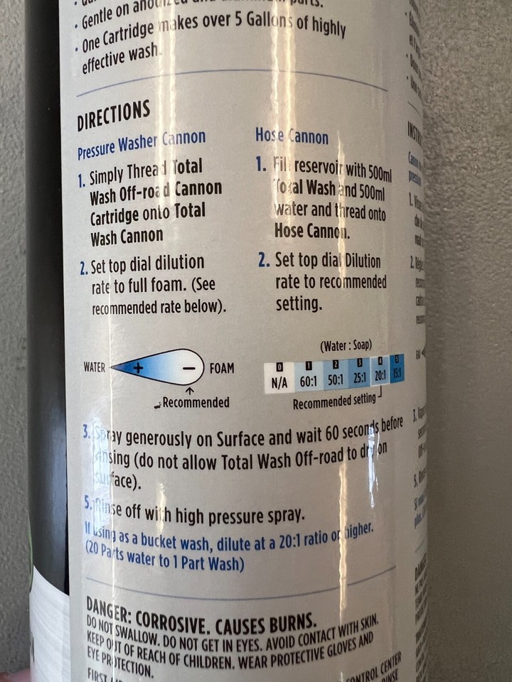 Total Wash Off-Road Cartridge WR Performance MX ATV UTV Soap Foam ...