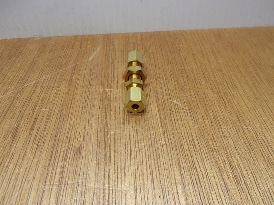 (Qty2) Parker Brass Bulkhead Union Connector Compression 4 MM Tube M8 ...