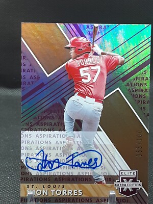 JHON TORRES 2019 ELITE EXTRA PURPLE ASPIRATIONS AUTO #55/100 CARDINALS | eBay