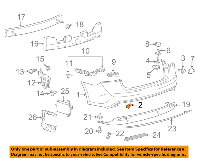 TOYOTA OEM Rear Bumper-Side Molding Retainer 753920R010 | eBay