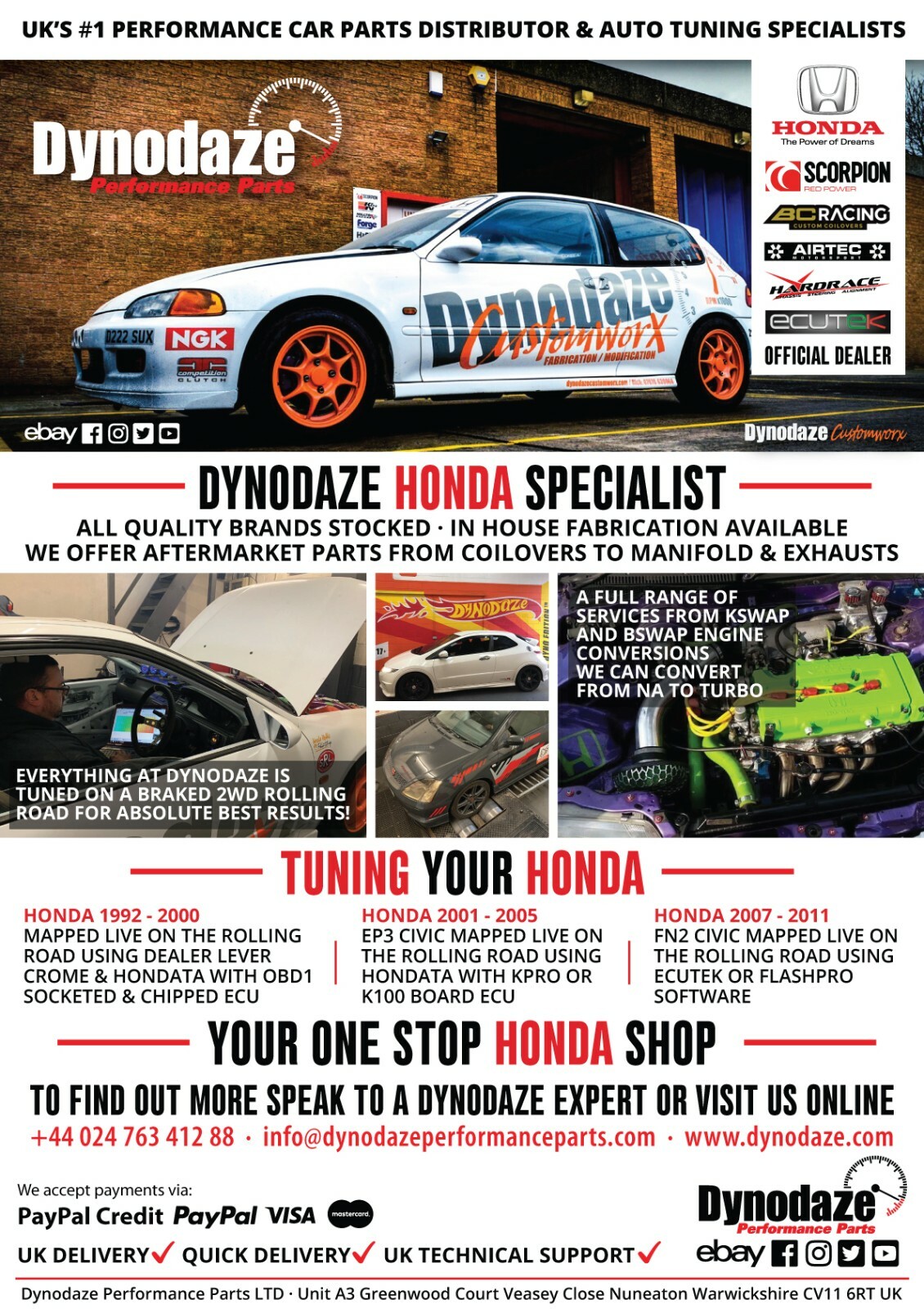 Eibach Pro Kit Lowering Springs Honda Civic Mk8 2.0 Type R FN2 (09/05 ...