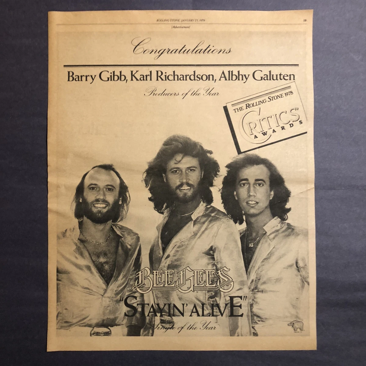 Bee Gees Stayin Alive Album Cover