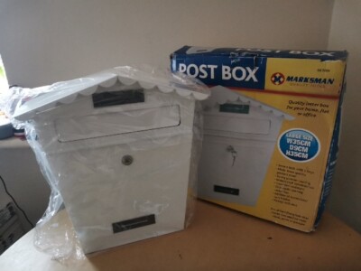 Steel Post Box Postbox Lockable Outside Letter Box Mail Box Wall ...