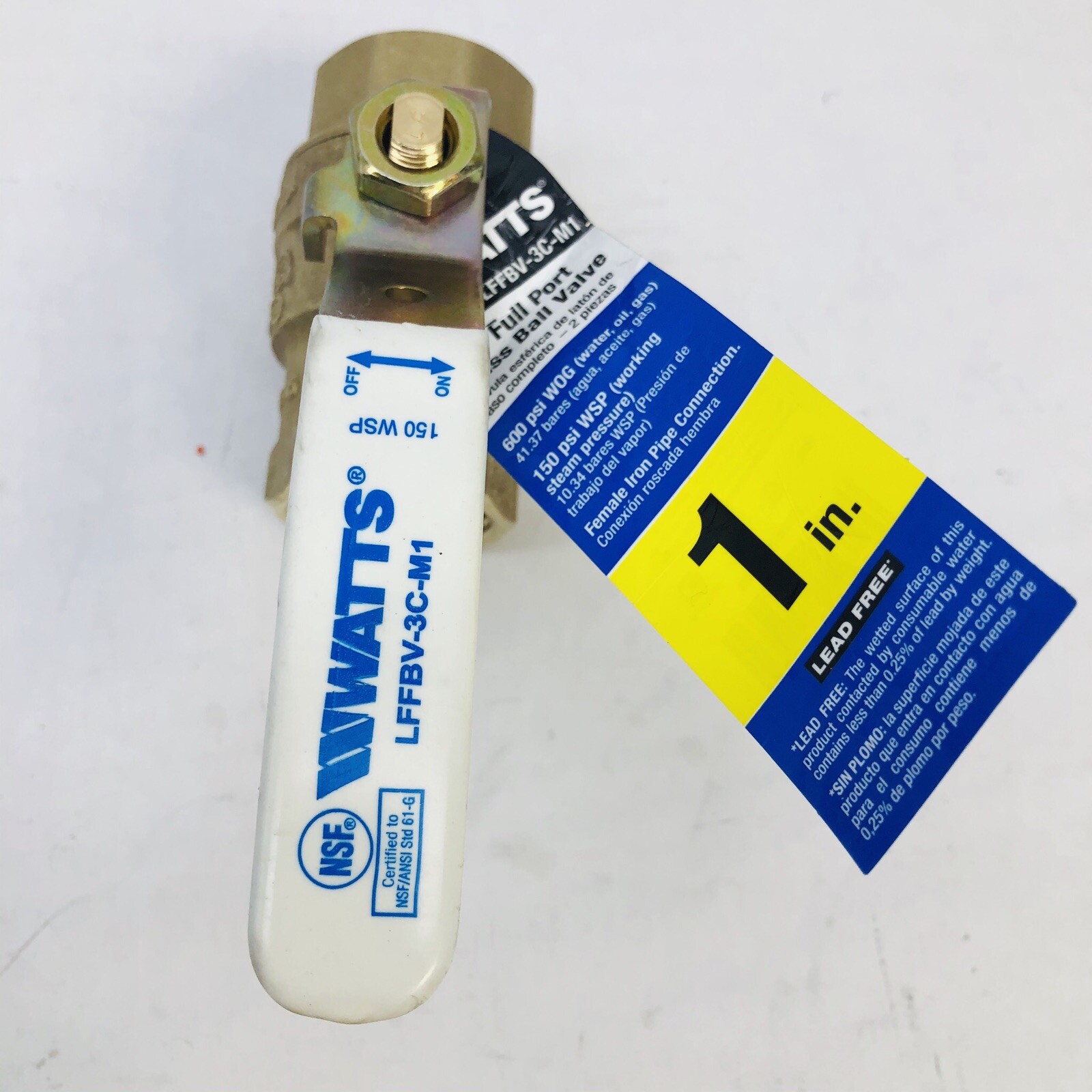 WATTS® 1" LFFBV-3C-M1 2-PC FULL PORT BRASS BALL VALVE - 600 PSI WOG ...