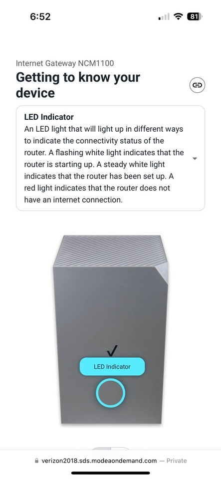 Verizon Internet Gateway Router. SKU: ASK-NCM1100 NEW | eBay