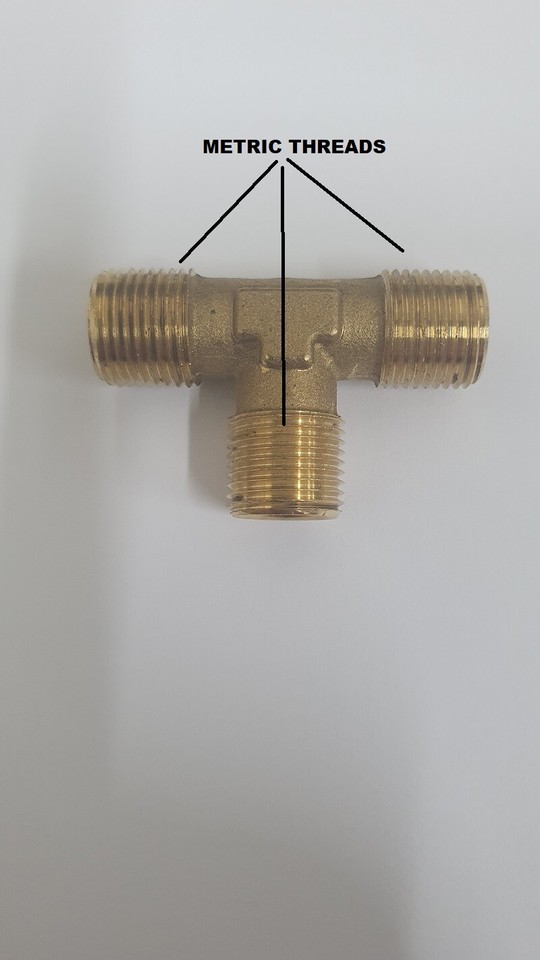 Male Metric Threaded tees Fine Metric Threads in Brass | eBay