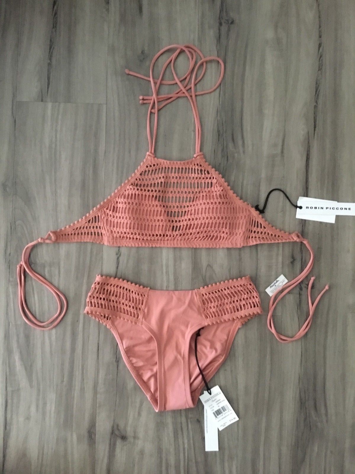 NWT $172.00 Robin Piccone Sophia Bikini Top & Bikini Bottom X-Small | eBay