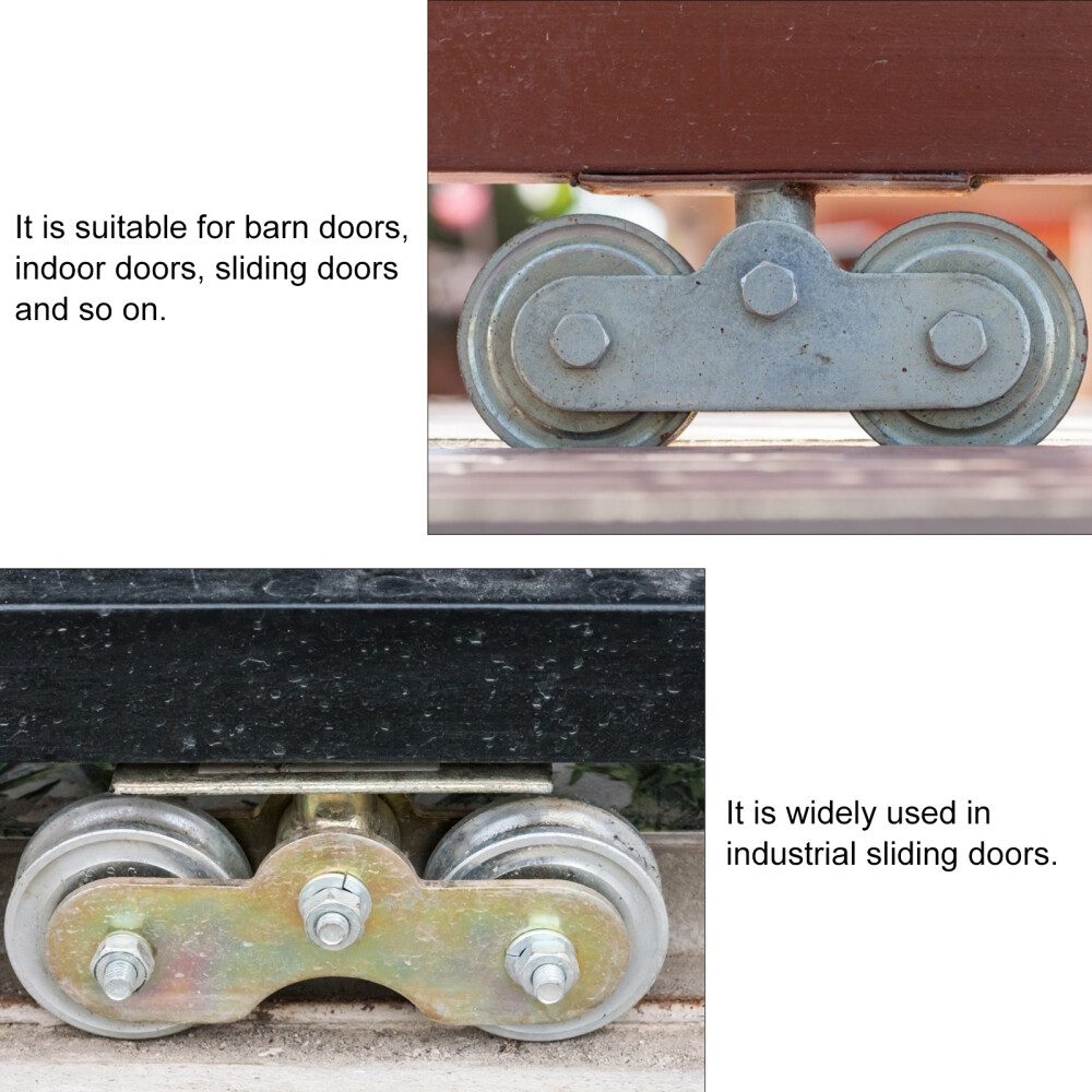 Steel Door Pulley Garage Roller Double Wheel Rail Hanging Trolley ...