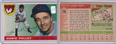 1955 Topps Baseball Card # 76 Howie Pollet Chicago Cubs Pitcher VG | eBay