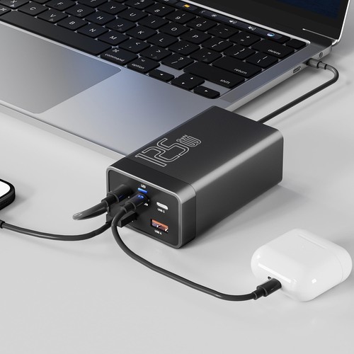 125W GaN 5-Port USB Charger,USB Fast Charging Station,Multi Ports ...