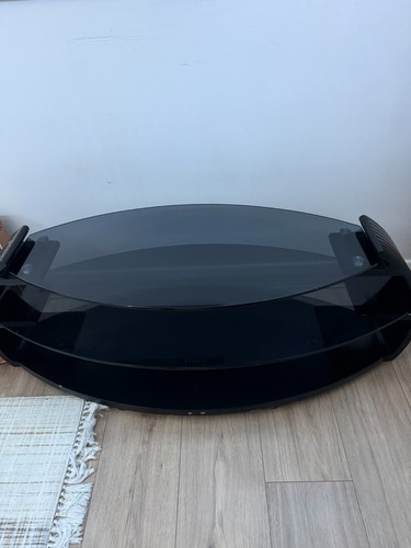 Black Glass TV Stand / TV Unit – Modern Curved Design – Excellent ...