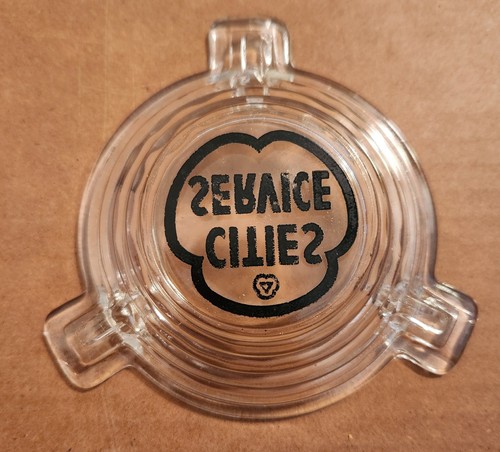 Vintage Cities Service Gas Station Glass Ashtray Collectible Cigarette ...
