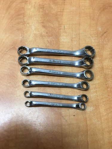Snap On Offset Double Box End 6pc Wrench Set Stubby 1/4" to 5/8" 3/4 ...