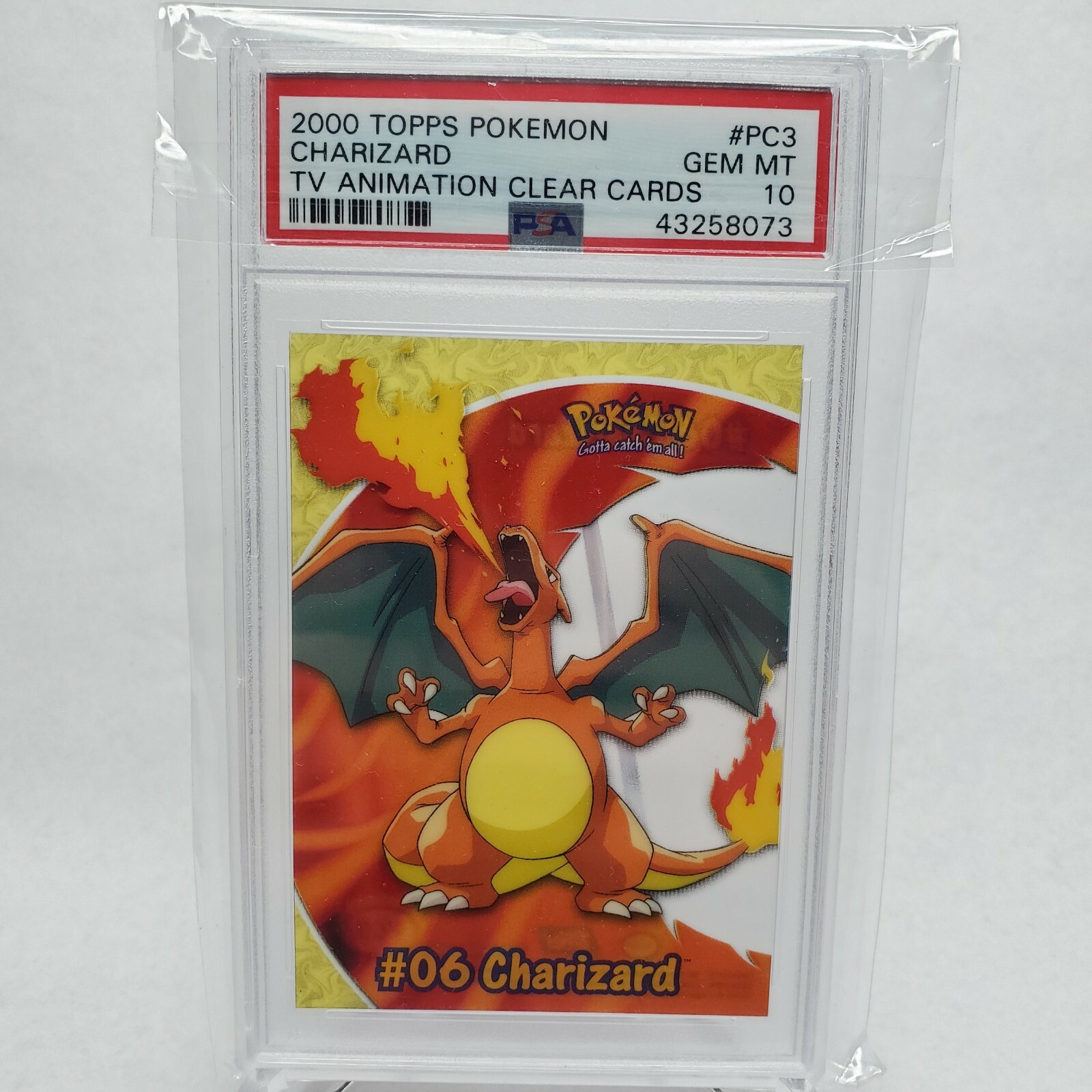 2000 Topps TV Animation Clear Pokemon TCG Charizard #06 PC3 PSA 10 Low ...