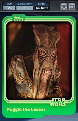 Topps Star Wars Card Trader 2015 Poggle the Lesser Tier 10 Base Saber ...