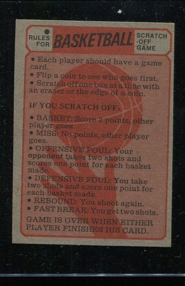 1974-75 Topps Basketball Scratch Off Nm-Mt *Free Shipping* | eBay