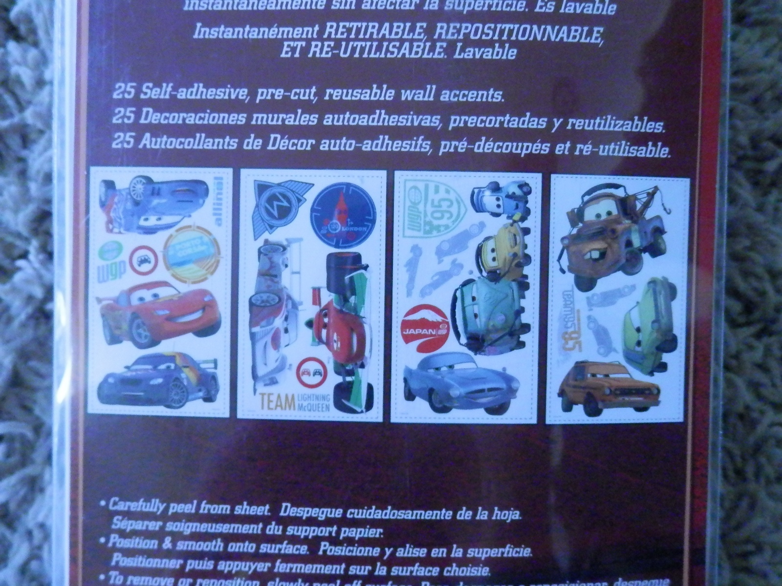 Cars disney pixar Peel and Stick Giant Wall Decals Sticker 25 total ...