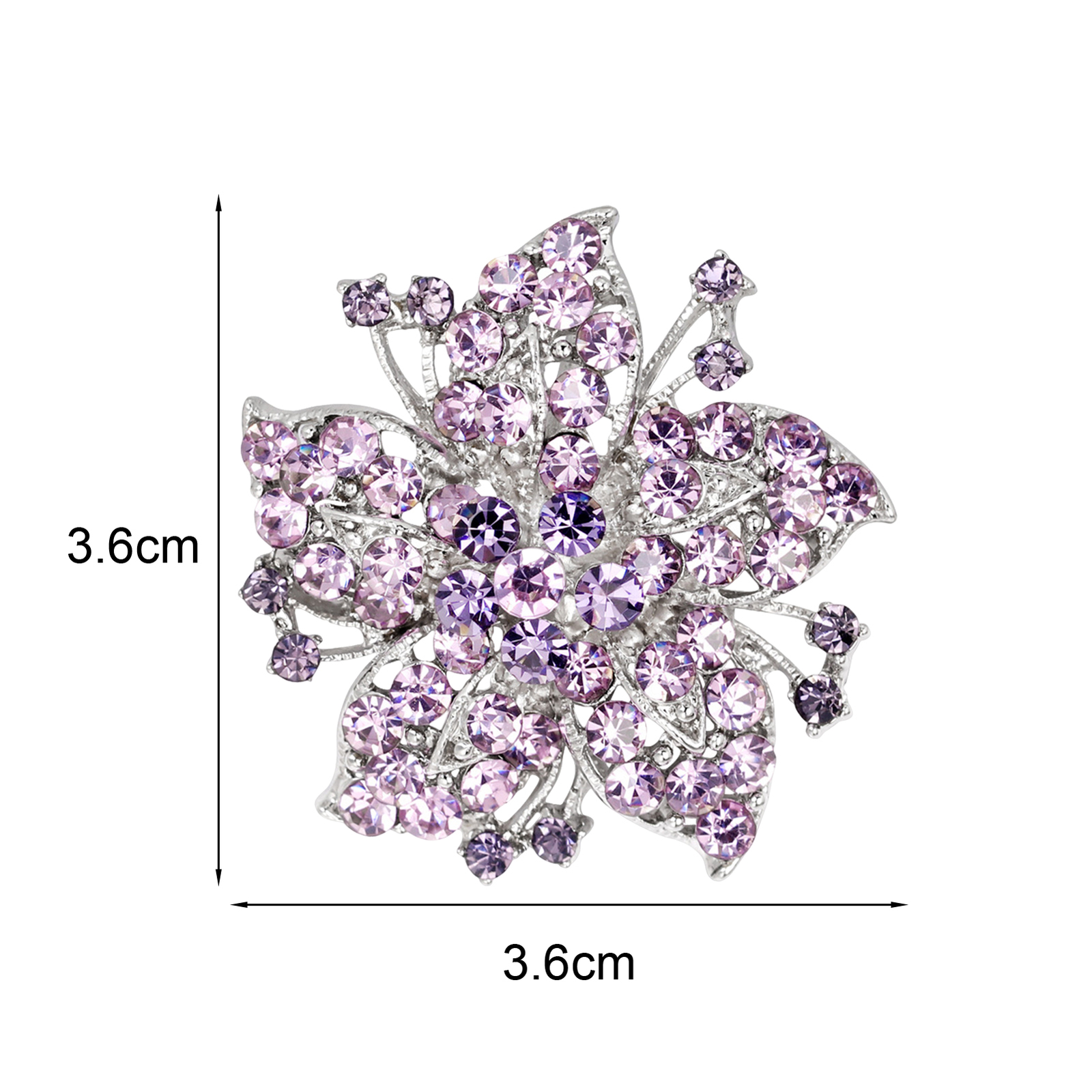 Lady Banquet Brooch Coat Elegant Rhinestone Flower for Shoulder Bag Hat ...