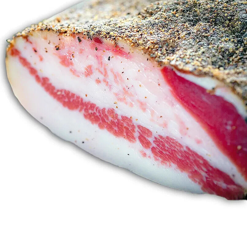 GUANCIALE di MAIALE STAGIONATO al PEPE Umbro Umbria GOTA BARBOZZO ...