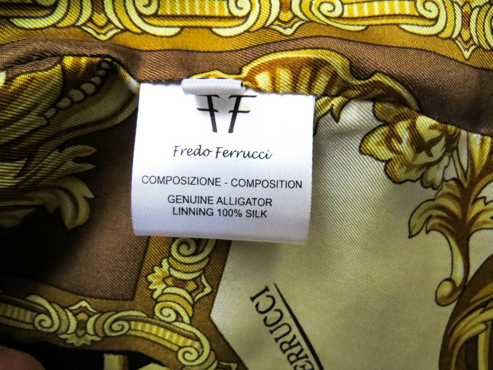 $36795 FREDO FERRUCCI Brown Crocodile Alligator Leather Bomber Jacket ...