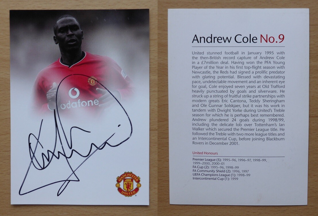 Official Manchester United Portrait Signed Club Cards - Individually ...