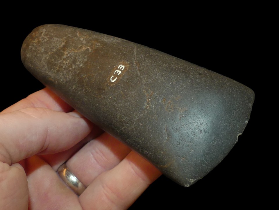 EXPANDED BIT CELT MISSOURI AUTHENTIC INDIAN ARTIFACT TOOL HARDSTONE ...