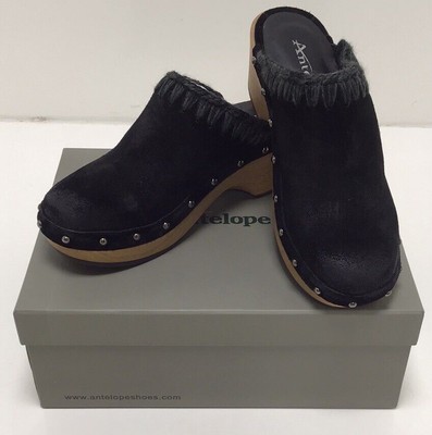 Antelope Womens Hedy Clogs US Size 6.5-7 In Black Suede M22 | eBay