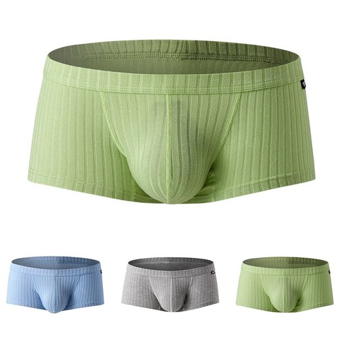 Mens Boxer Trunks Underpants Pouch Enhancing Low Waist Sweat Breathable ...