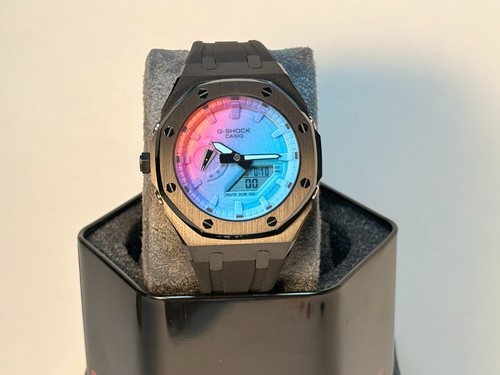 Black/Multicolor CasiOak All-Metal Custom G-Shock GA2100 Ships From CA ...