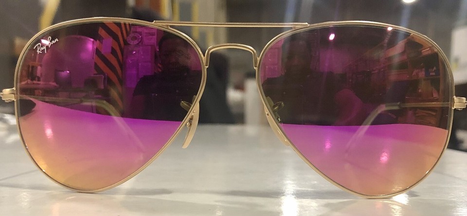 Ray-Ban RB3025 112/Z2 58 mm Gold Frame Copper Flash (Pink) Aviator | eBay
