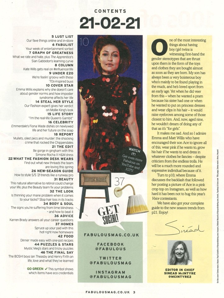 UK Fabulous Magazine: Emma Willis, Sian Gabbidon, Ian Theasby, Fashion ...