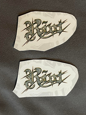 Lot (2) RIOT V 1" x 1 3/4" Band STICKERS Gray FAST! FREE SHIP! | eBay