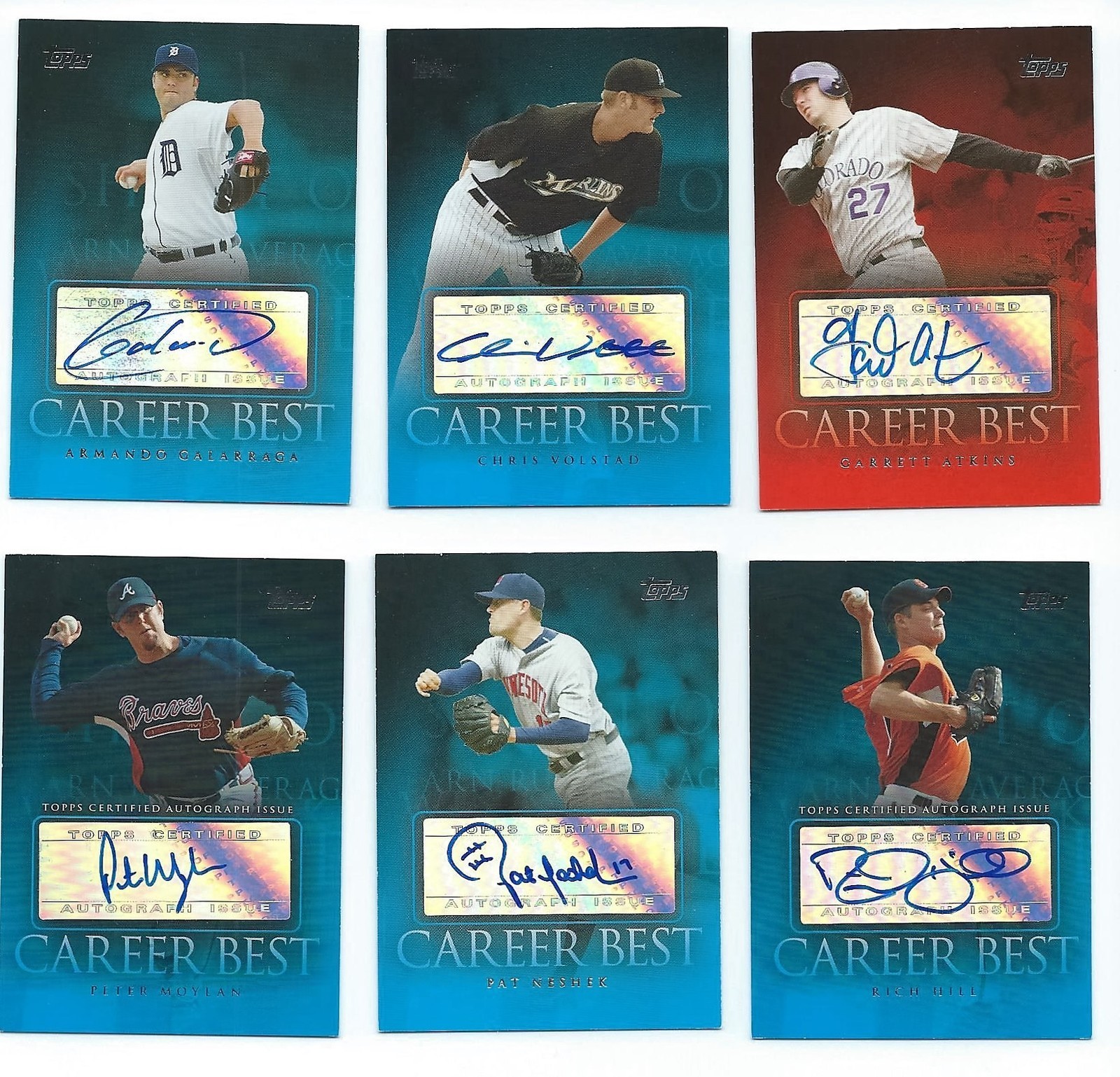 2009 Topps BASEBALL Career Best Autographs Auto 6 CARD Lot Pat Neshek ...