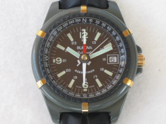 Bulova Ocean Timer with Compass Military Style Automatic 40.2mm Date ...