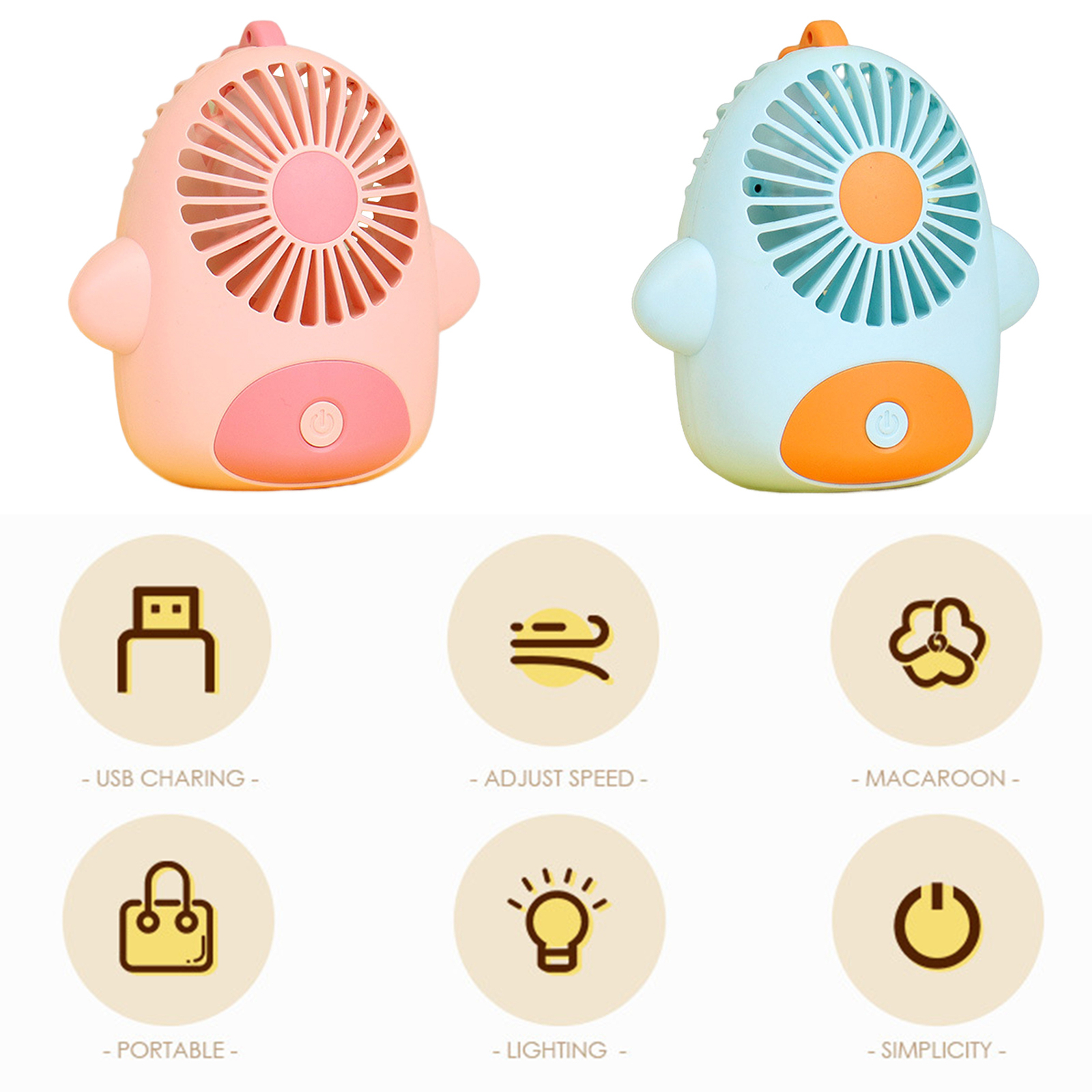 1 Set Electric Fan Night Light Cool Children Gifts Portable Fan Stable ...