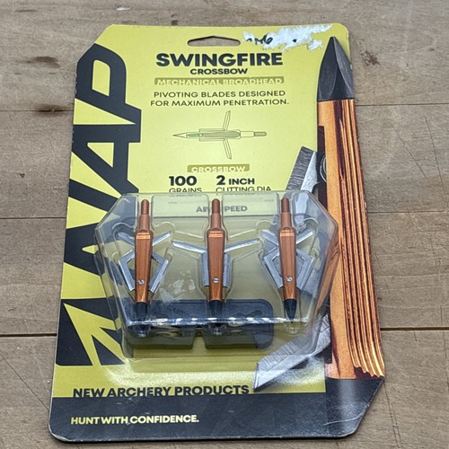 NAP Swingfire Crossbow Mechanical Broadhead 3 Pk 100 Grain 2” Cut Dia ...