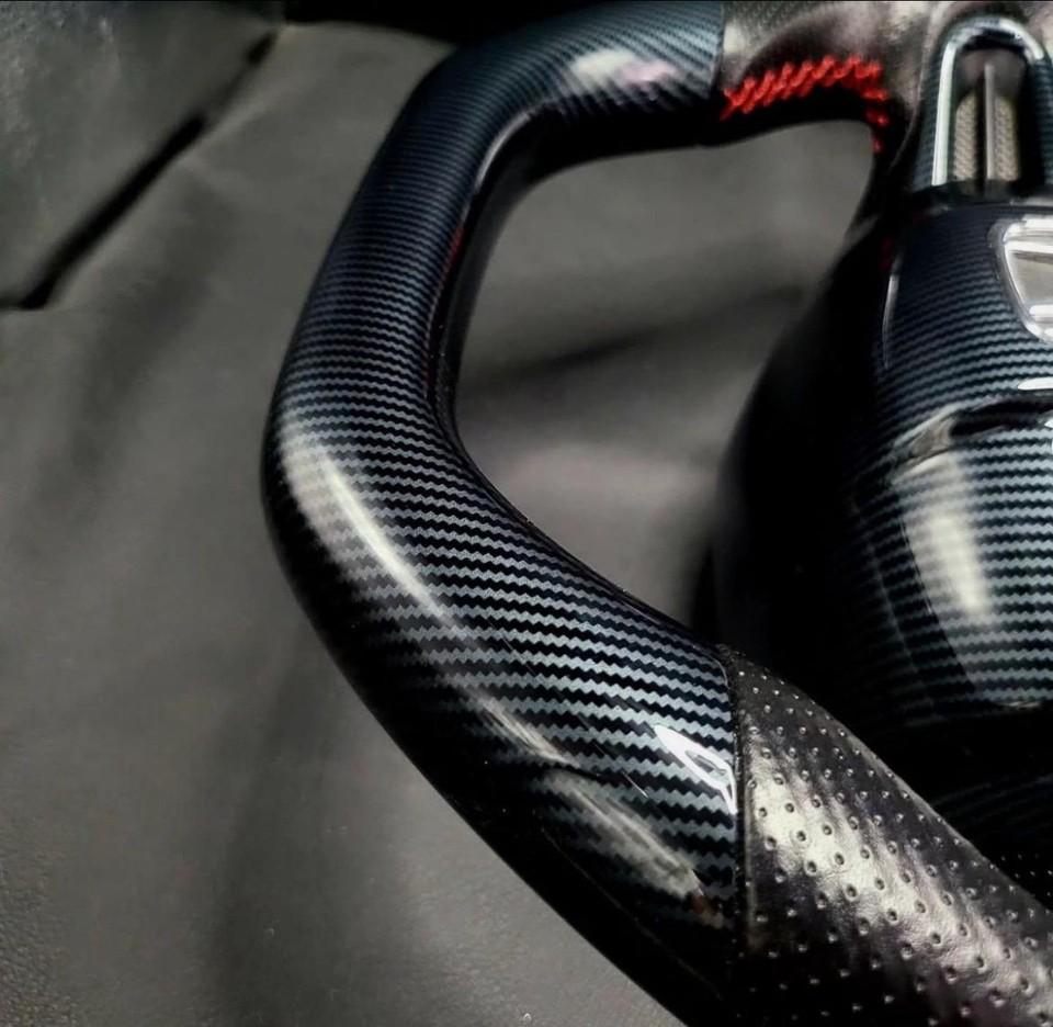 HONDA CIVIC FD2/FN2 TOP BOTTOM FLAT STEERING WHEEL WITH REAL CARBON ...