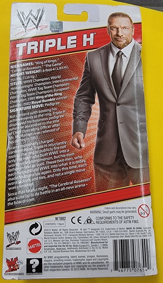 WWE Triple H Mattel Mail Away HHH COO suit Wrestling Figure Toys R Us ...