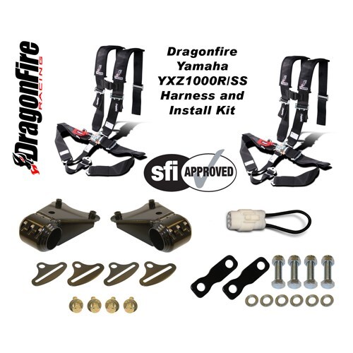 Dragonfire Yamaha YXZ 1000R/SS Harness Mounting Kit w/5-Point SFI Race ...