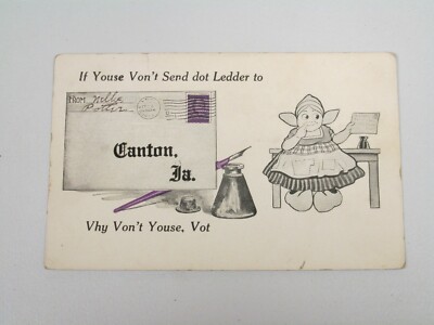 J1976 Postcard If youse vont send dot ledder to Canton IA Iowa 1914 | eBay