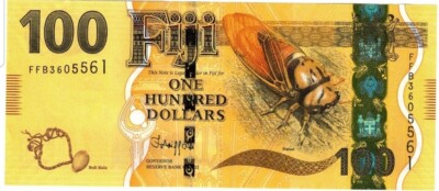 2022 Fiji 100 Dollars Banknote Uncirculated.100 Fijian Dollars FJD ...
