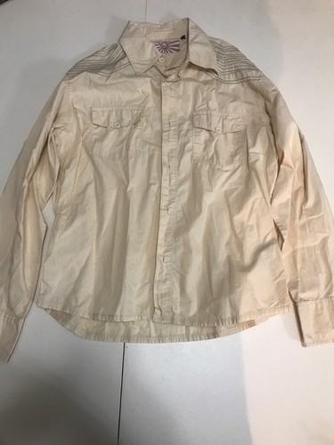 Cowboy western Button Up Cream Shirt Men Sz 2XL Dry Clean Rodeo ...