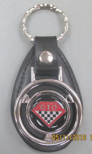 Pontiac GTO 1207 Diamond Mini Steering Wheel Leather Key Ring 1970 1971 ...