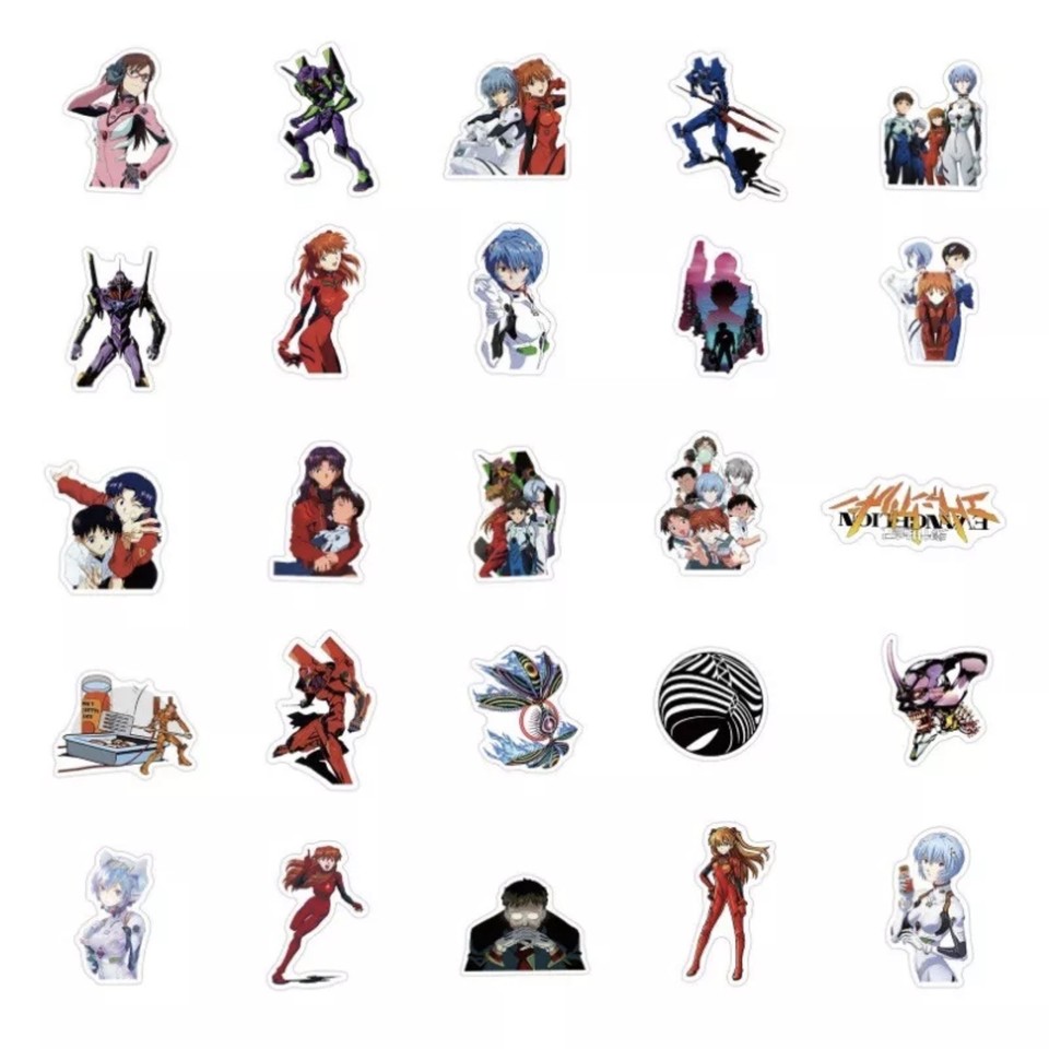 75PCS Neon Genesis Evangelion Anime Stickers Shinji Asuka Rei EVA Phone ...