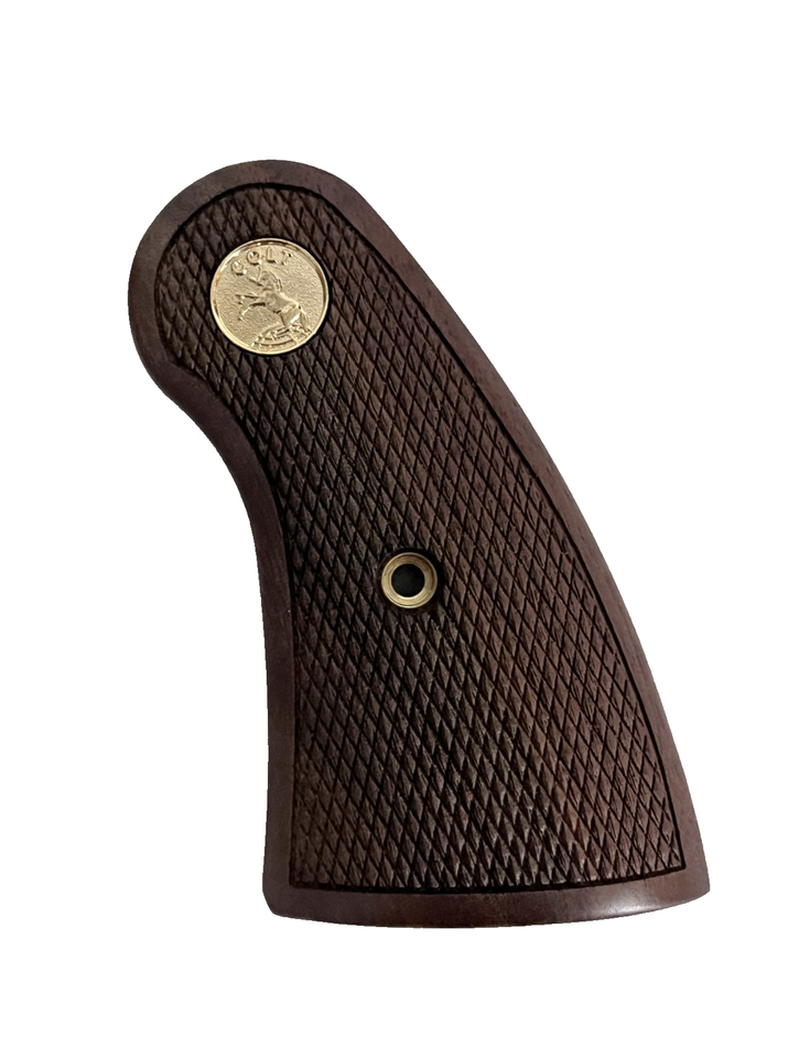 Colt Python Classic Panel Grips American Walnut Checkered with Gold Medallions | eBay
